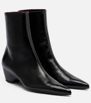Khaite Leather Ankle Boots