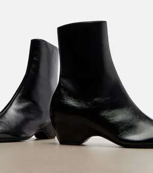 Khaite Leather Ankle Boots