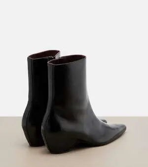 Khaite Leather Ankle Boots