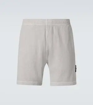 Stone Island Compass Cotton Fleece Shorts - Grey