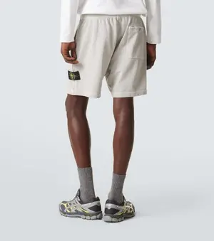 Stone Island Compass Cotton Fleece Shorts - Grey
