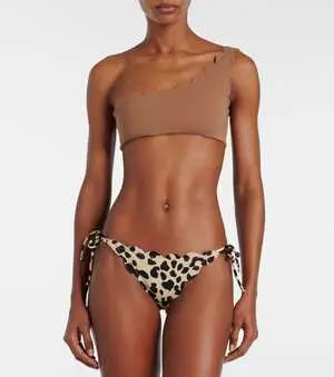 Marysia Tie Side Scalloped Bikini Bottoms In Cheetah Print