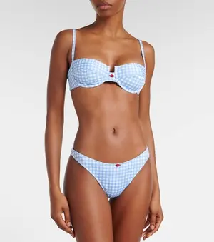 BANANHOT Esme Gingham Bikini Top - Blue