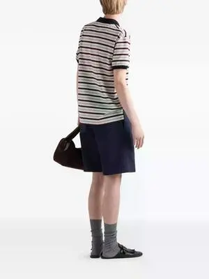 Prada Cotton Bermudas With Distressed Finish - Blue