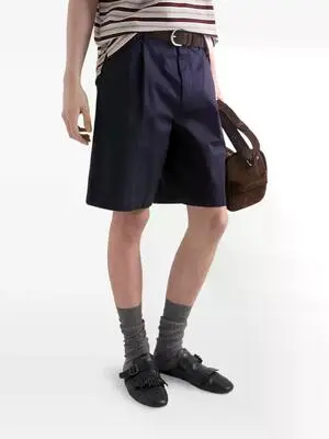 Prada Cotton Bermudas With Distressed Finish - Blue