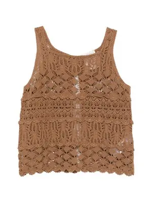 SEMICOUTURE Shelley Cotton Tank Top - Beige