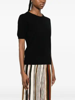 Soft Goat Cashmere Crewneck Sweater - Black