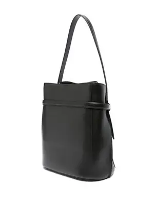 TOTEME Leather Belted Bucket Bag - Black