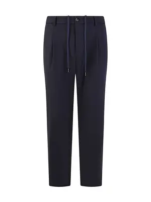 BE ABLE Pleated Drawstring Trousers - Blue