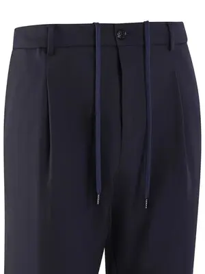 BE ABLE Pleated Drawstring Trousers - Blue