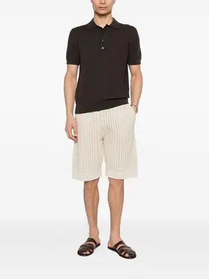PAOLO PECORA Cotton Polo Shirt - Brown