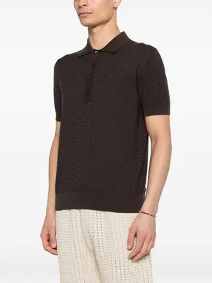 PAOLO PECORA Cotton Polo Shirt - Brown
