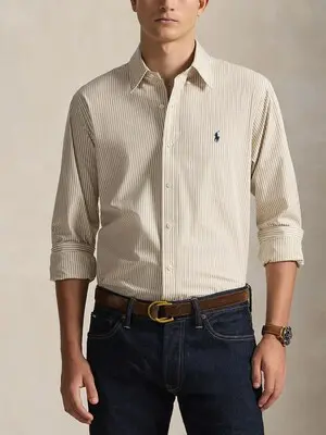 Polo Ralph Lauren Custom Fit Striped Shirt - Beige