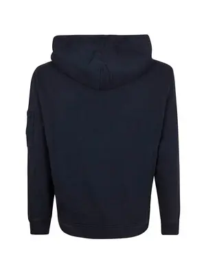C.P. COMPANY Cotton Hoodie With Drawstring Hood And Pouch Pocket - Blue