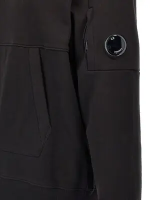 C.P. COMPANY Cotton Hoodie With Sleeve Pocket Detail - Black