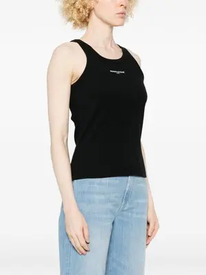 Maison Kitsuné Logo Cotton Tank Top - Black