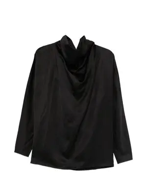 TOTEME Long-sleeved Draped Blouse - Black