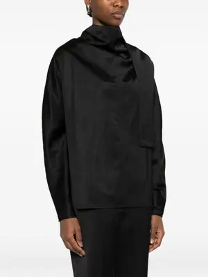 TOTEME Long-sleeved Draped Blouse - Black