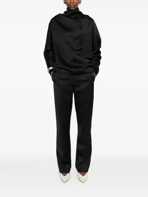 TOTEME Long-sleeved Draped Blouse - Black