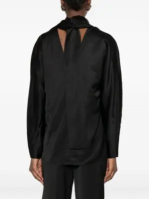 TOTEME Long-sleeved Draped Blouse - Black