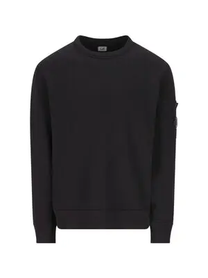 C.P. COMPANY Cotton Sweatshirt With Button Detail - Black