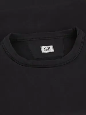 C.P. COMPANY Cotton Sweatshirt With Button Detail - Black