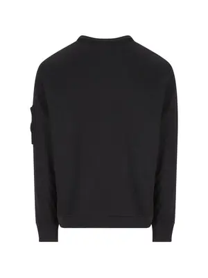 C.P. COMPANY Cotton Sweatshirt With Button Detail - Black