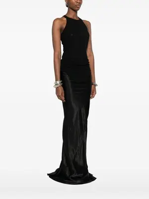 Rick Owens Asymmetrical Racerback Ribbed Tank Top - Black