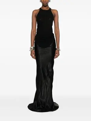 Rick Owens Asymmetrical Racerback Ribbed Tank Top - Black