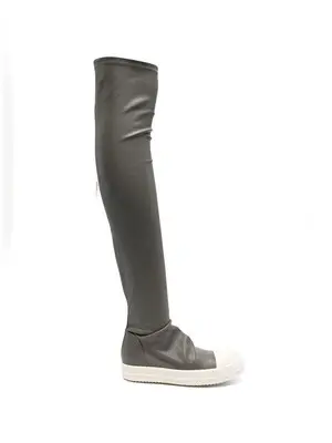 Rick Owens Leather Over-the-knee Boots - Grey