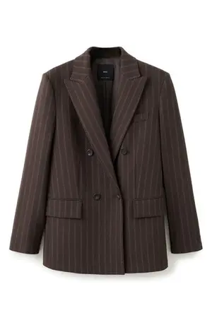 Mango Double-breasted Pinstripe Blazer