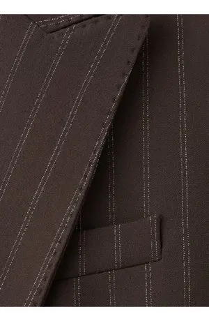 Mango Double-breasted Pinstripe Blazer