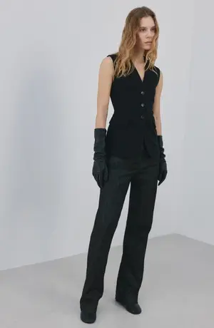 Mango Buttoned Corset Back Vest