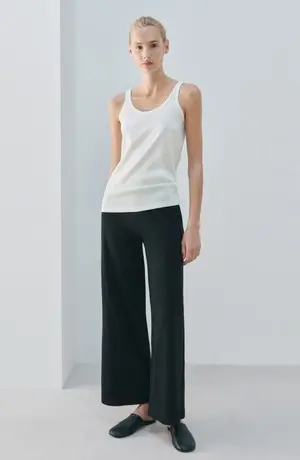 Mango Scoop Neck Cotton Tank - White