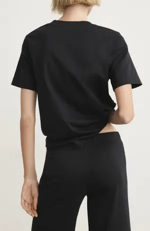 Mango Cotton T-shirt - Black
