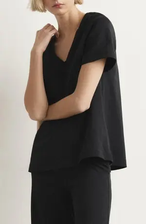Mango Cotton T-shirt - Black