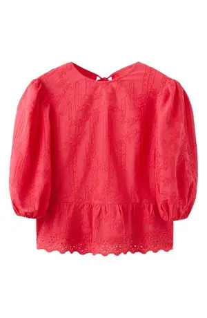 Mango Floral Embroidered Peplum Top