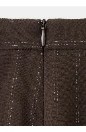 Mango Pinstripe Trousers - Brown
