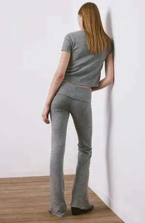 Mango Studded Knit Trousers