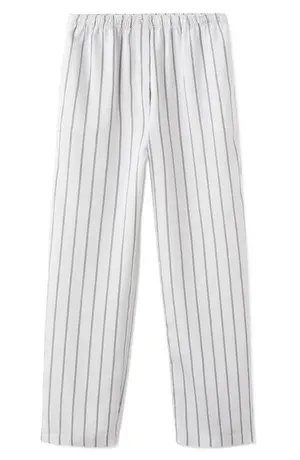 Mango Stripe Pajama Pants - Grey