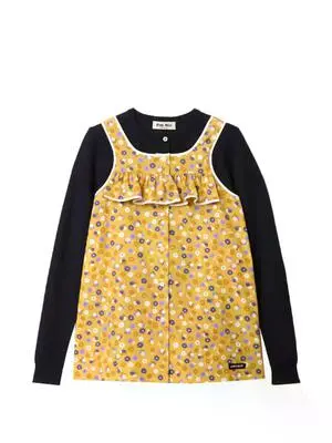 Miu Miu Floral-print Ruffled Top