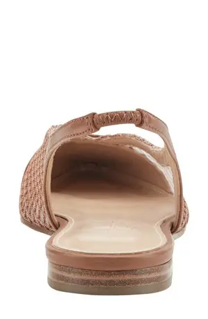Marc Fisher Davin Pointed Toe Slingback Flat - Medium Brown