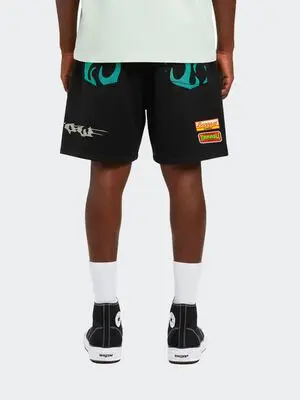 BARROW Printed Technical Fabric Sport Shorts