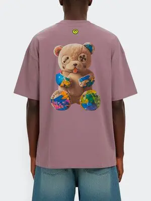 BARROW Cotton T-shirt With Teddy Print - Pink