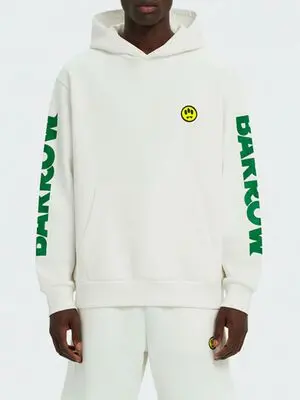BARROW Cotton Hoodie With Logo - White