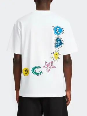 BARROW Printed Cotton T-shirt - White