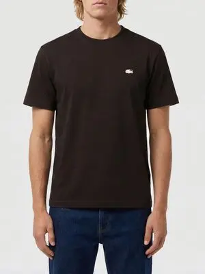 Lacoste Cotton T-shirt With Logo Print - Brown