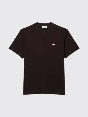 Lacoste Cotton T-shirt With Logo Print - Brown