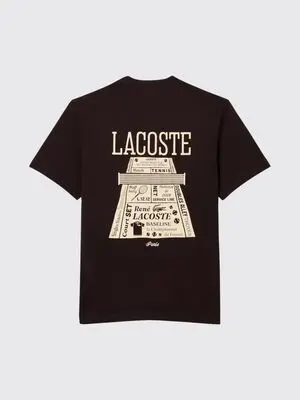 Lacoste Cotton T-shirt With Logo Print - Brown