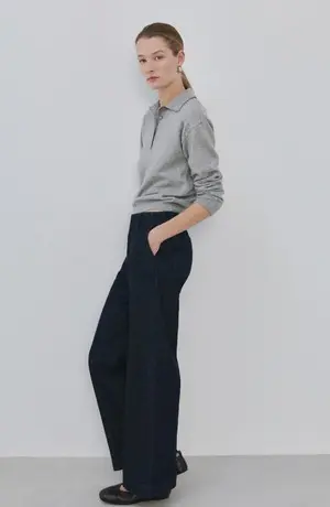 Mango Mid-rise Wide Leg Trouser Jeans - Open Blue